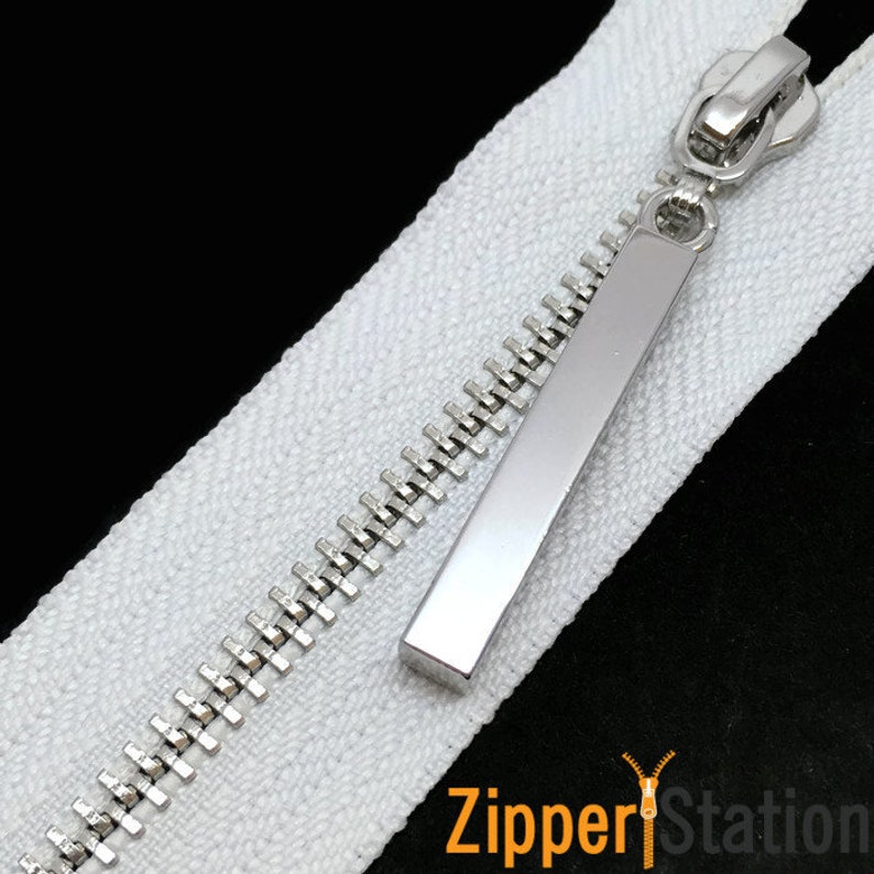 White 3 Open End Metal Zips Gun Metal Silver Gold Rose | Etsy