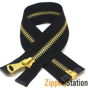 Heavy Duty No8 Polished Gold Teeth Zip/metal Open End Zipper (PG8OE) - Etsy