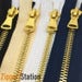 Heavy Duty No8 Polished Gold Teeth Zip/metal Open End Zipper (PG8OE ...