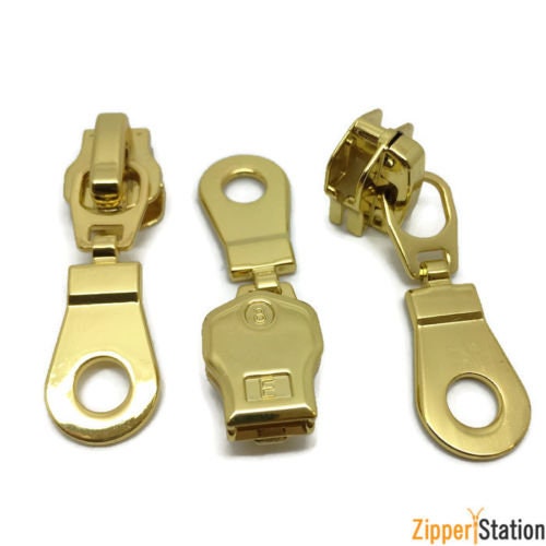 Gold No8 and No5 Zip Slides Pulls Fastenings for Metal - Etsy UK