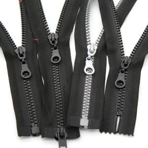 Black Chunky Plastic Zips - Open End, Closed End, Reversible and 2 Way ...