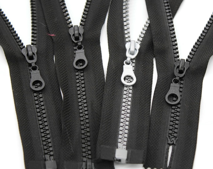 Black Chunky Plastic Zips - Open End, Closed End, Reversible and 2 Way ...
