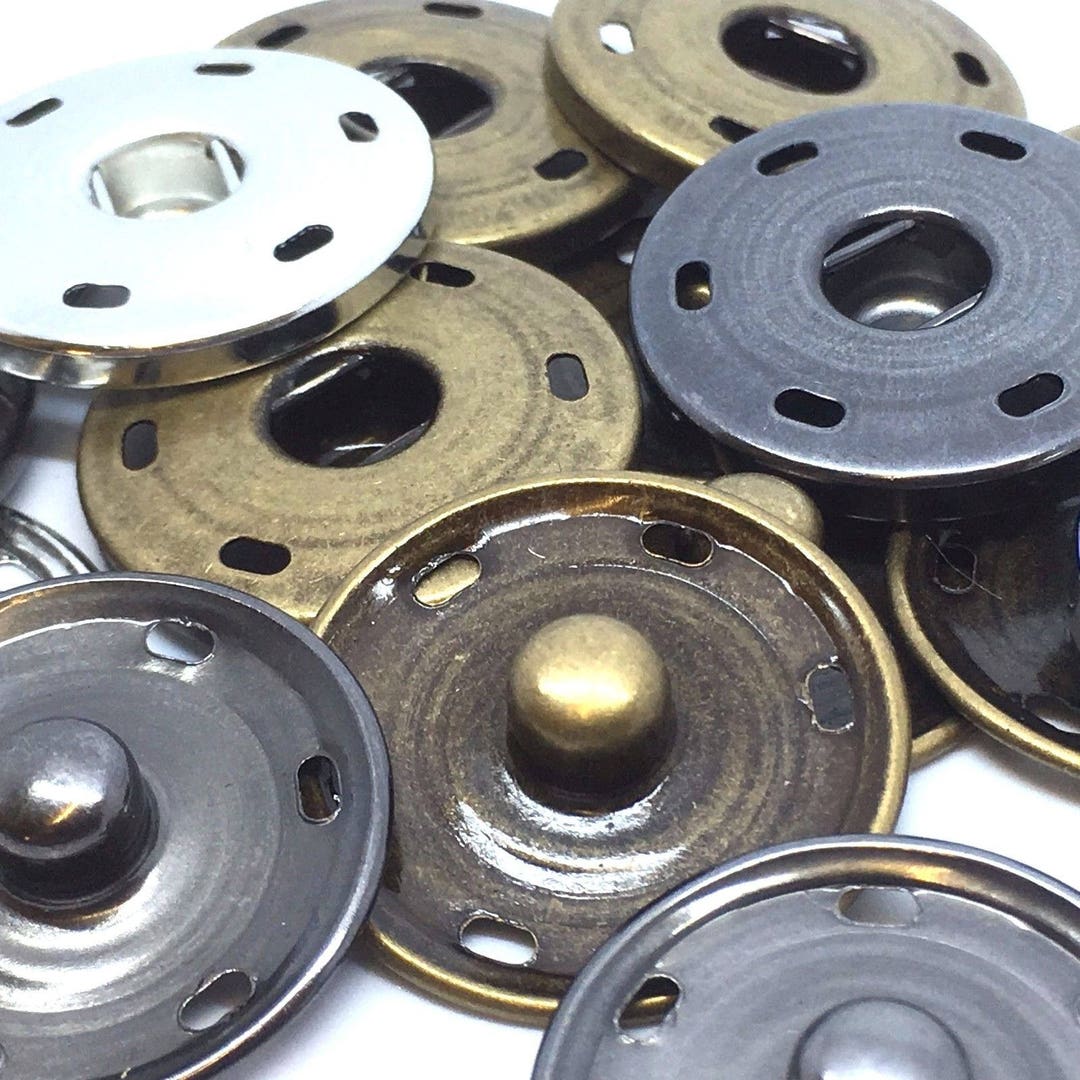 Metal Snap Fasteners, Press Studs for Coats and Jackets. Black, Silver ...