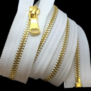 Heavy Duty No8 Polished Gold Teeth Zip/metal Open End Zipper (PG8OE) - Etsy