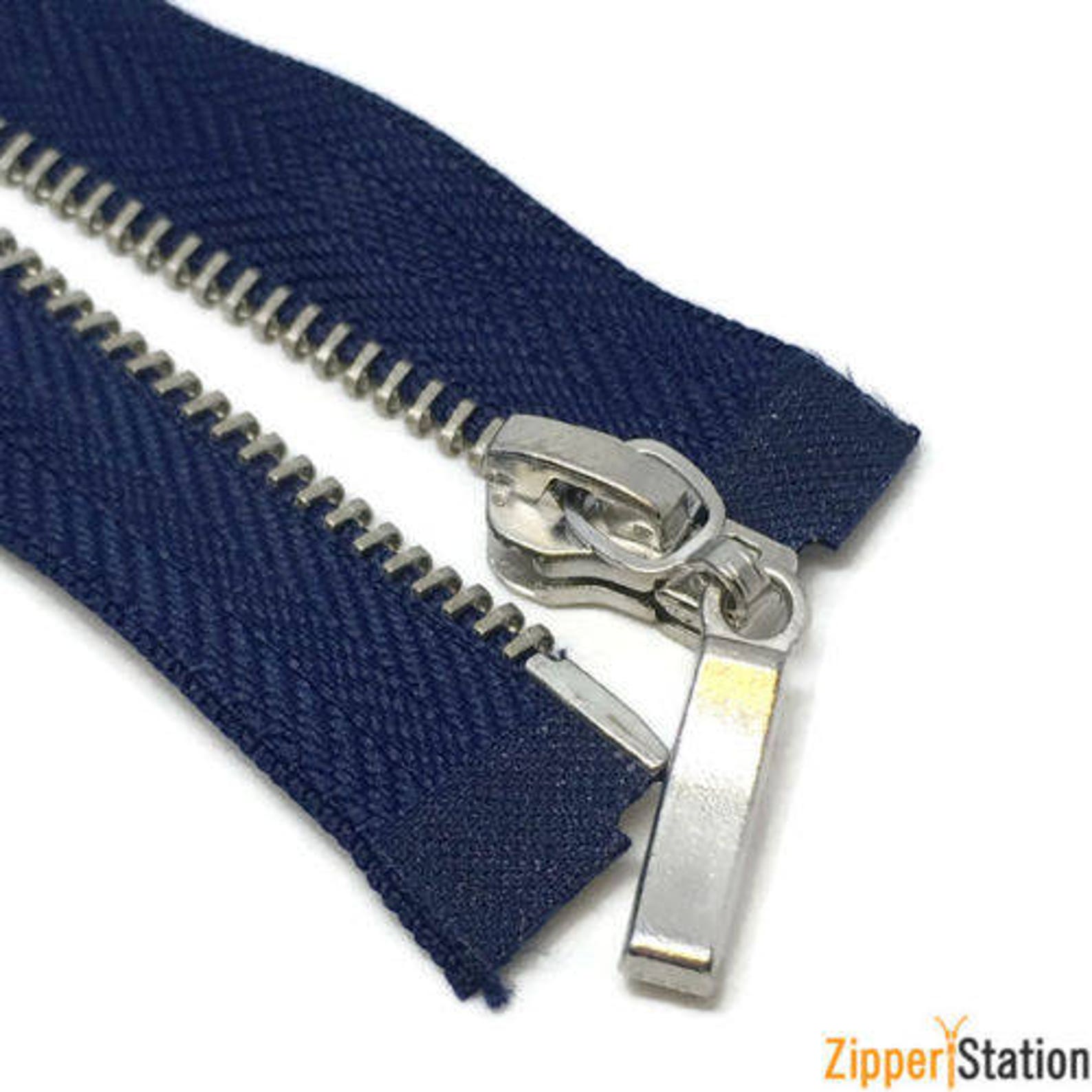 Chrome Teeth Zips No 3 Weight Zip Open End Silver Chrome Zipper CR3OE ...