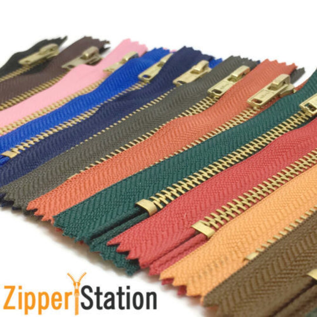 Brass Trouser Jeans Zip Zipper - Closed End - 17 Colours, 4" to 8 ...