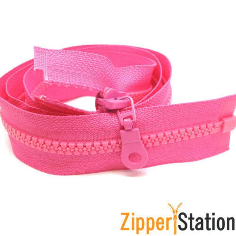 Chunky Open Ended Zip Plastic Teeth - Choice of 23 Colours & 11 Zipper ...