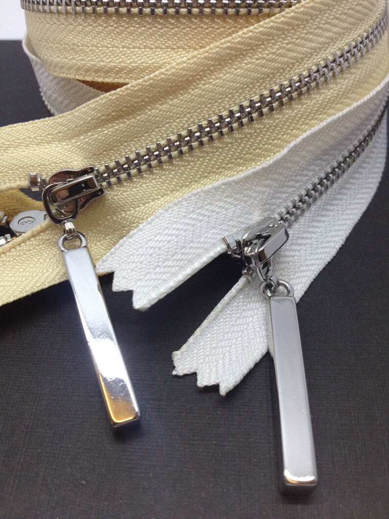 OPEN END Metal Polished Silver Teeth Zips No 3 Weight Zipper - Etsy UK