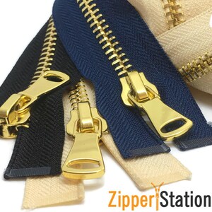 Heavy Duty No8 Polished Gold Teeth Zip/metal Open End Zipper (PG8OE) - Etsy