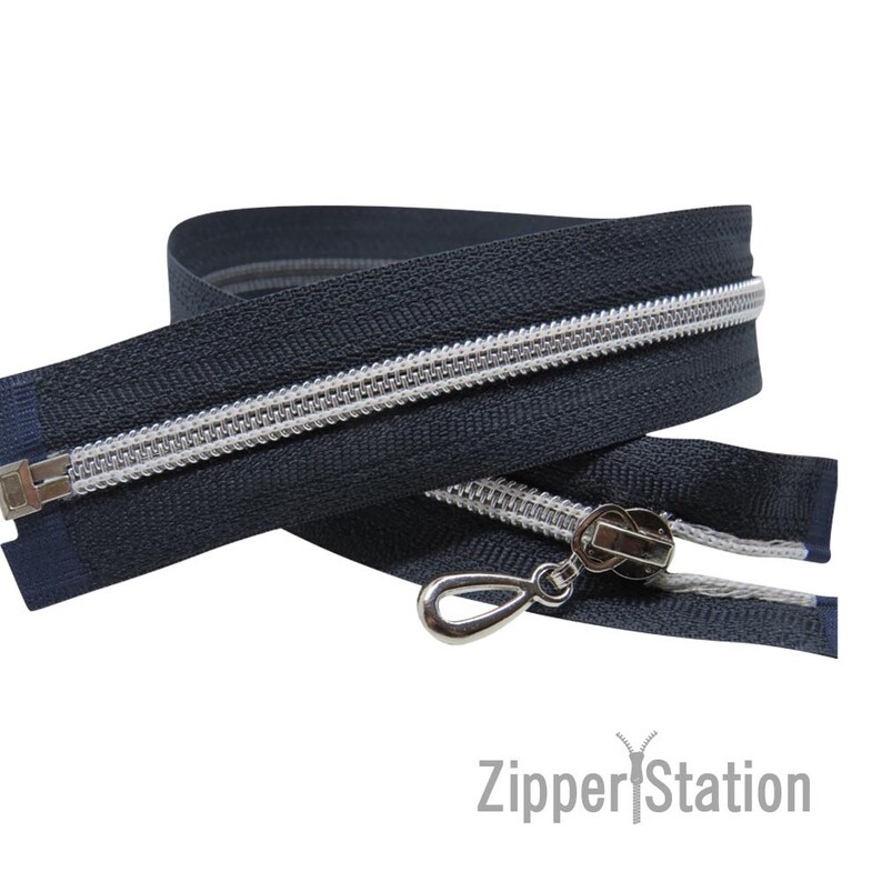 Decorative Nylon Open End Zip With SILVER Coil Teeth (N5-SILVER-OE) - Etsy