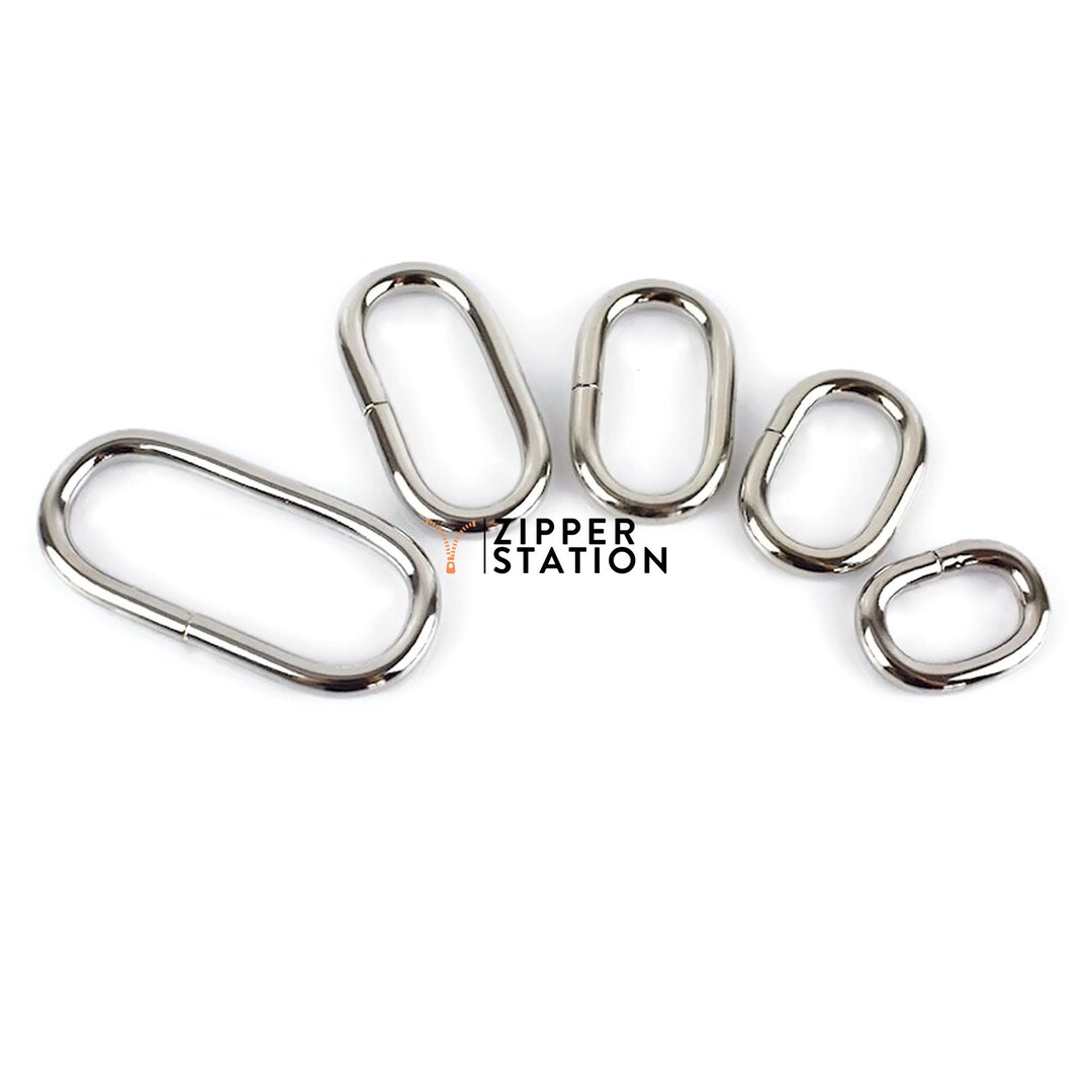 Silver Metal Oval Rings for Bags Collars Craft, 4.6mm Thick Non Weld 20 ...