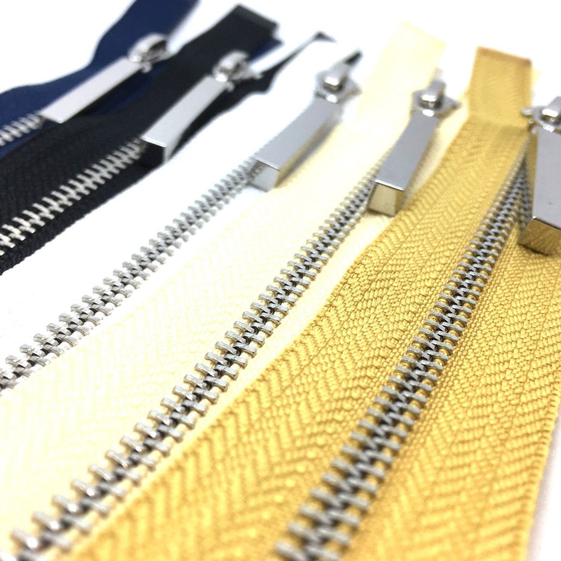 Metal Polished Silver Teeth Zips No 3 Weight Zip Closed End - Etsy UK