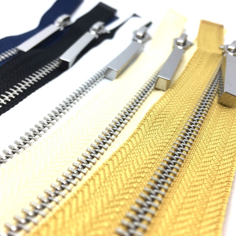 Metal Polished Silver Teeth Zips No 3 Weight Zip Closed End - Etsy UK