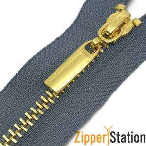 OPEN END Metal Polished Gold Teeth Zips No 3 Weight Zip - Black, White ...