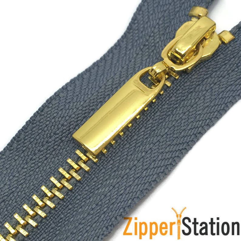 OPEN END Metal Polished Gold Teeth Zips No 3 Weight Zip - Etsy UK