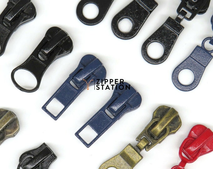 Size 5 Auto Lock Zipper Sliders, Mixed Color Zip Pulls for Chunky ...