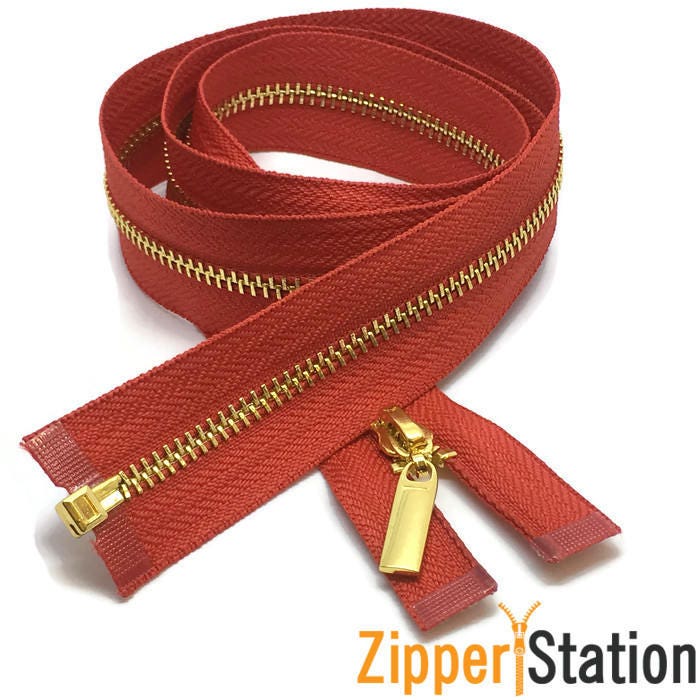 OPEN END Metal Polished Gold Teeth Zips No 3 Weight Zip - Etsy UK