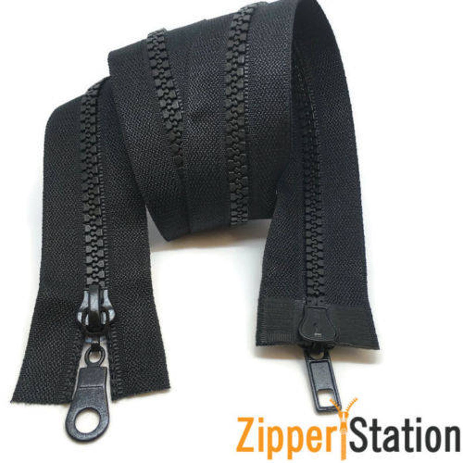 2 Way Chunky Open Ended Zip Zippers Plastic Teeth Black - Etsy