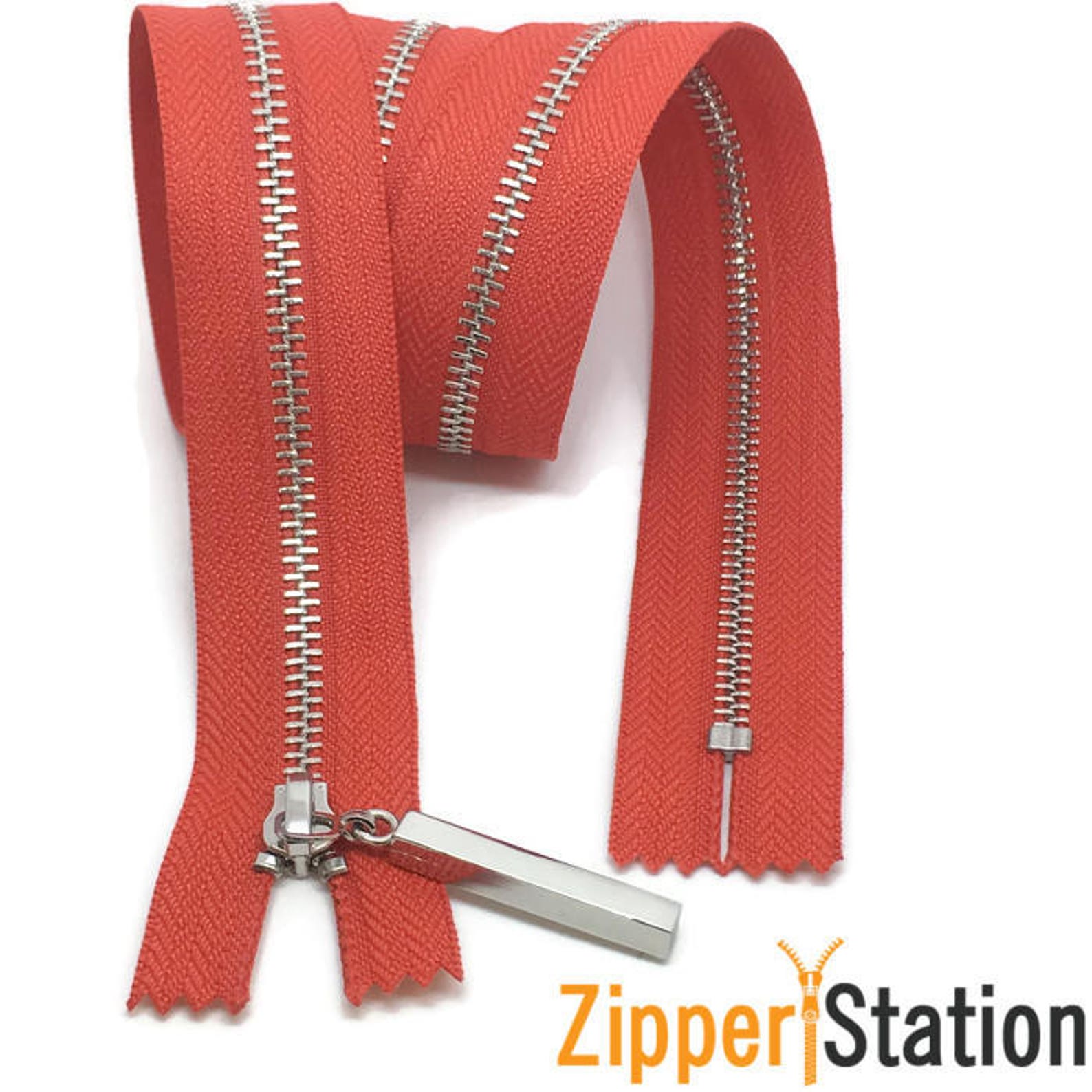 Metal Polished Silver Teeth Zips No 3 Weight Zip - Closed End (P33CE ...