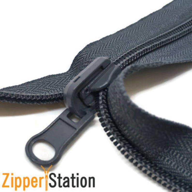 Nylon Open End Reversible Zipper no5 Reversable Zip Black | Etsy