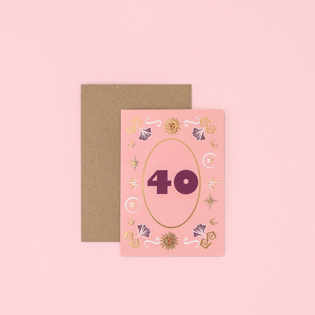 Milestone 40 Age Birthday Card Number Birthday Card - Etsy