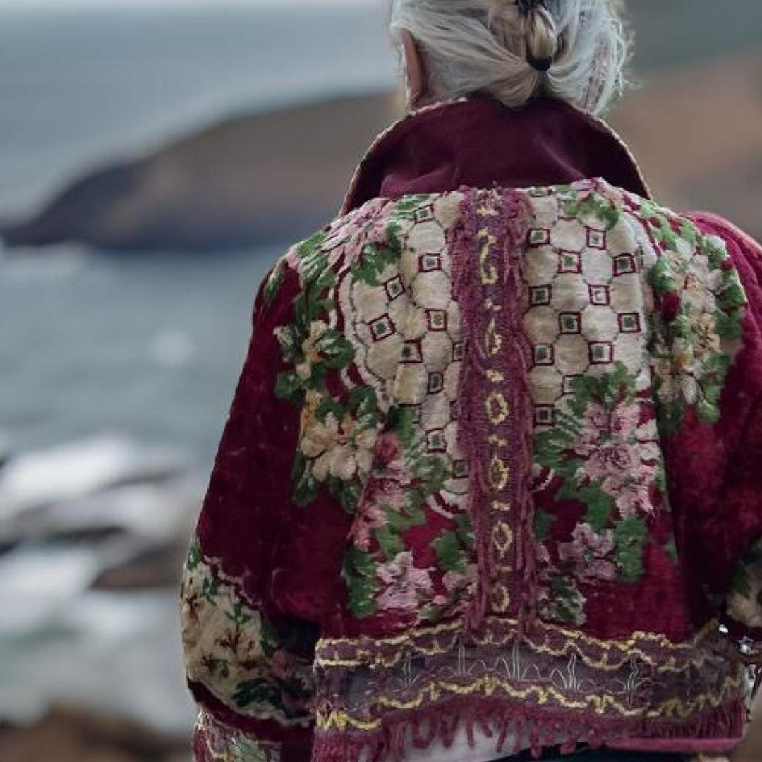 Upcycled Woman Vintage Tapestry Jacket, Womens Clothing, Warm Jacket ...