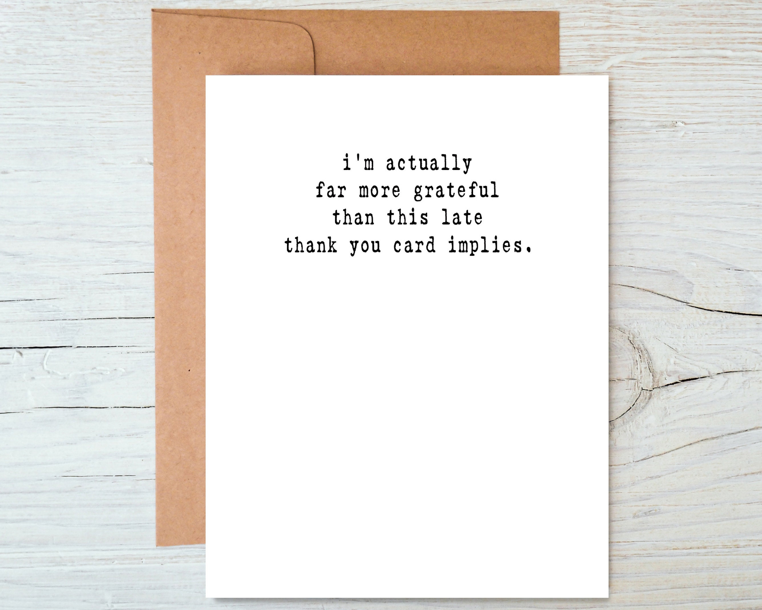Funny Belated Thank You Card Late Thank You Card Appreciation Card Far ...