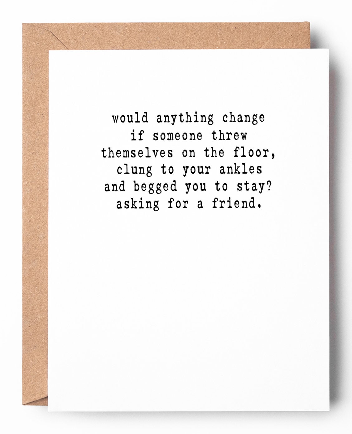 Funny Letterpress Goodbye Card Coworker Card Card for Friend Don't Go ...