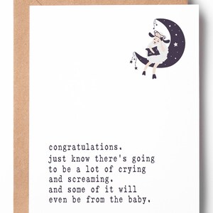 Funny Letterpress Baby Shower Card - Crying and Screaming Card for ...