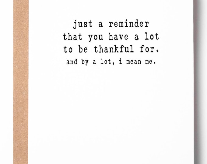 Reminder Funny Letterpress Thanksgiving Card, Humorous, Happy ...