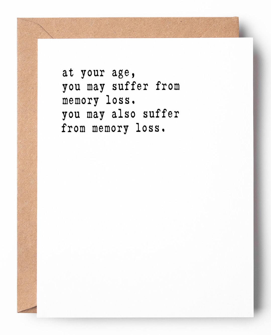 Memory Loss Funny Letterpress Birthday Card - Getting Older - Aging ...