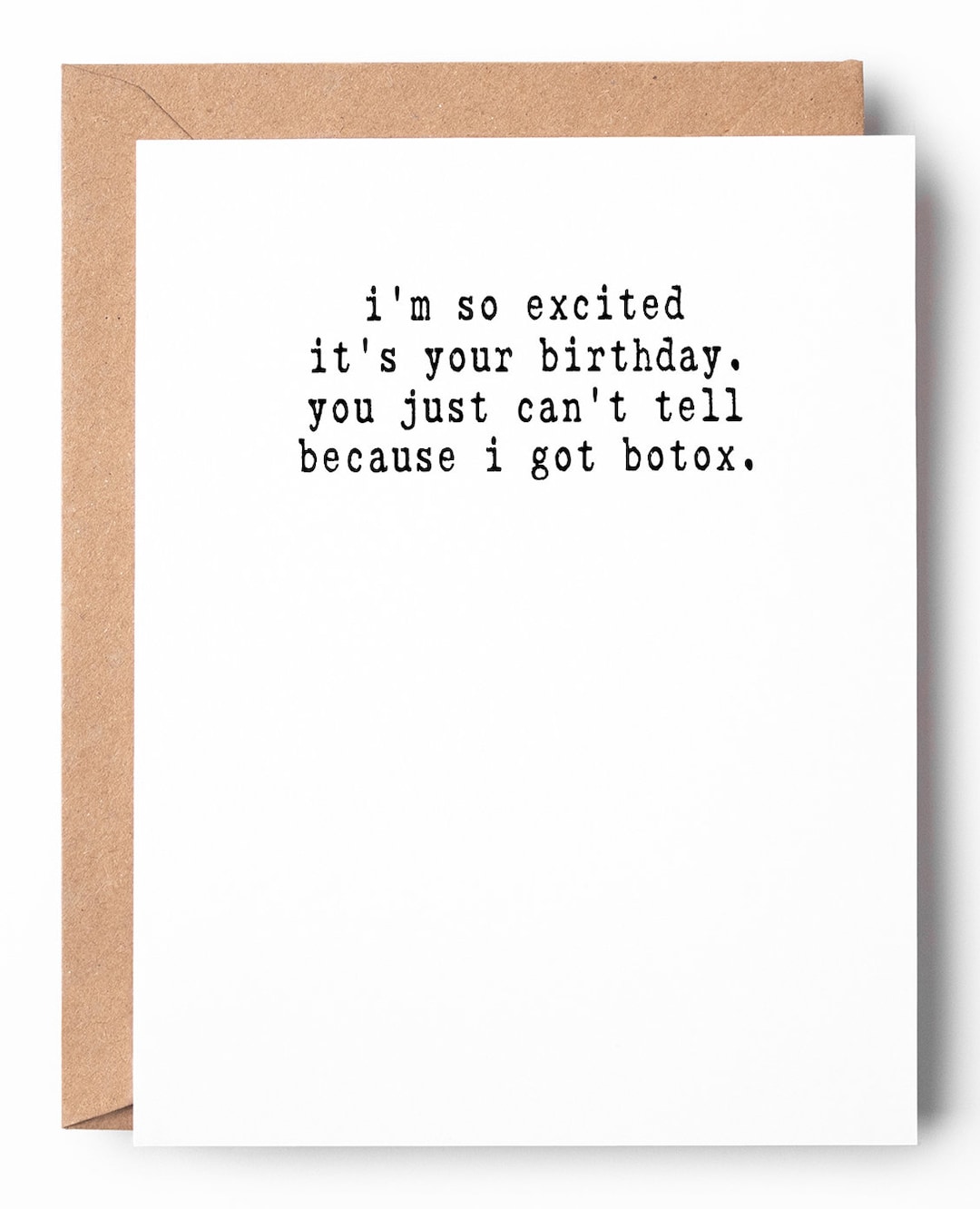 Botox Funny Letterpress Birthday Card Birthday Card for Her Aging Humor ...