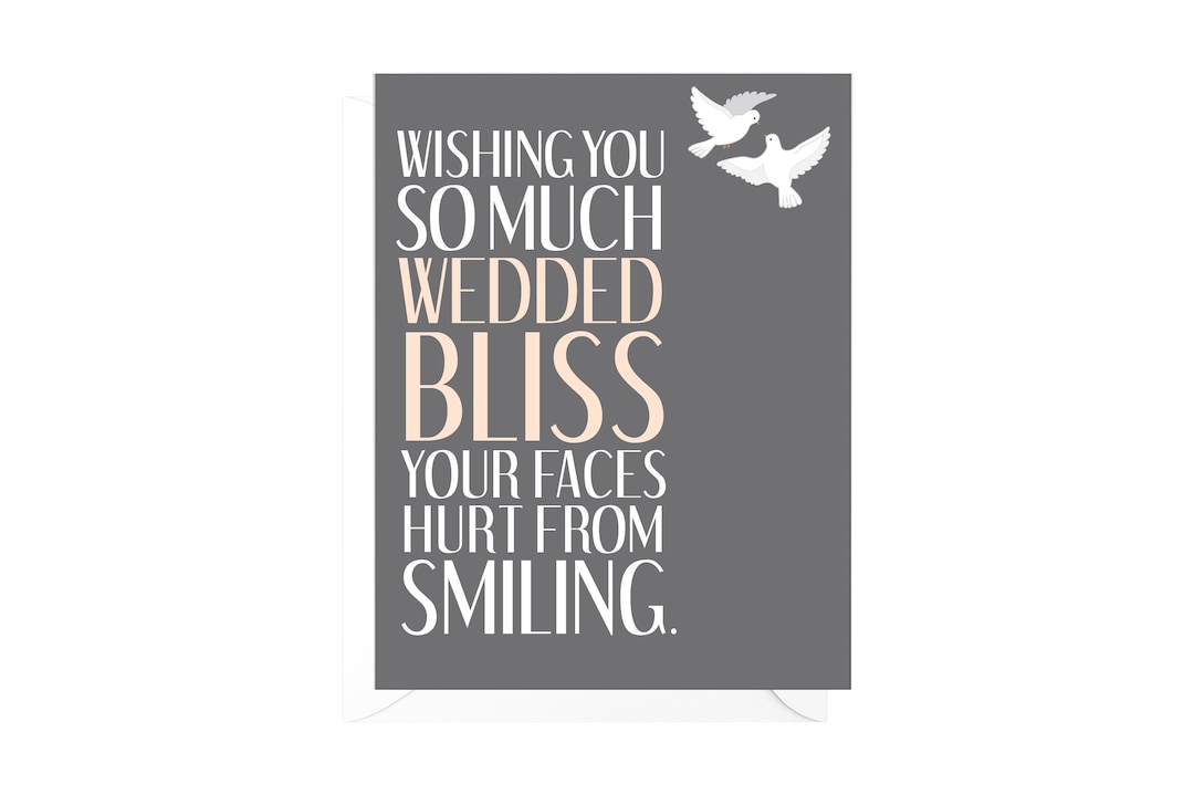 Funny Wedding Card. Funny Congratulations Card. Wedded Bliss. - Etsy