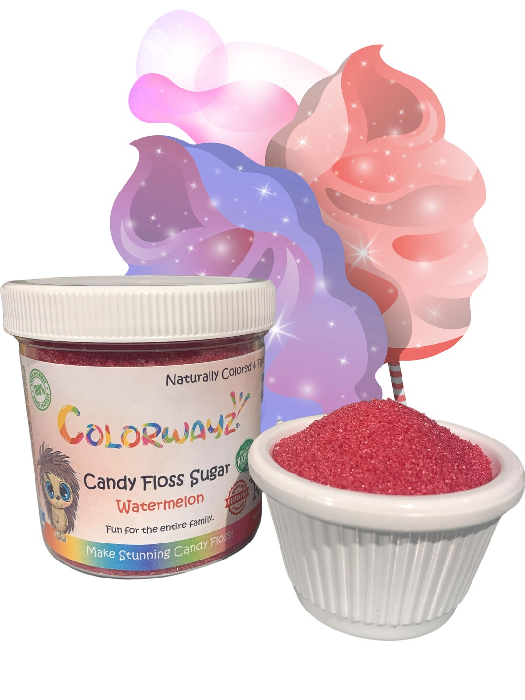 Colorwayz Natural Watermelon Cotton Candy Floss Sugar 1x5oz, Natural ...