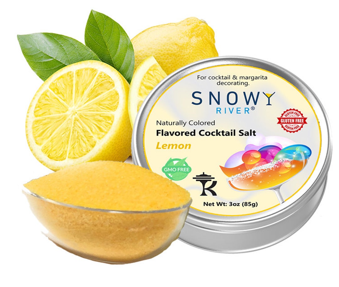 Snowy River Lemon Flavored Cocktail Salt (1x3oz Tin), Margarita Salt ...