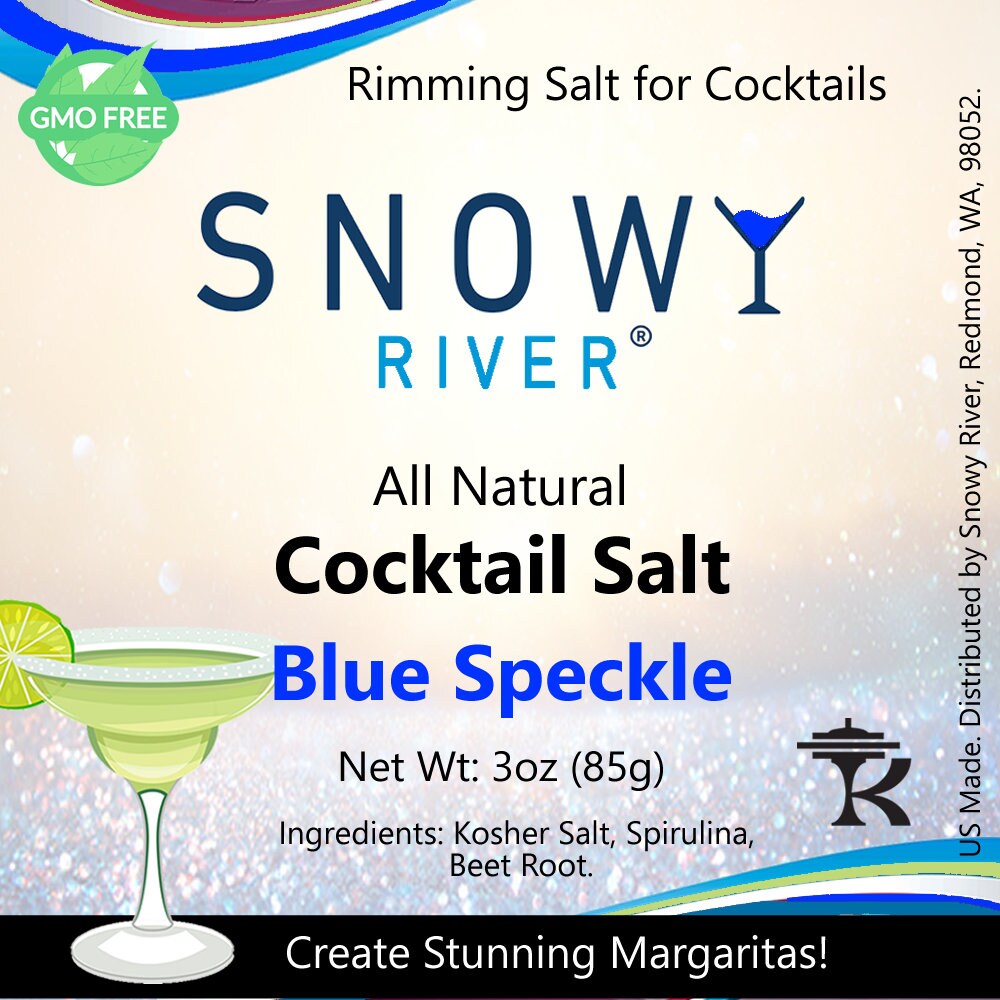Snowy River Blue Speckle Cocktail Salt (1x4oz) - Blue Margarita Salt ...