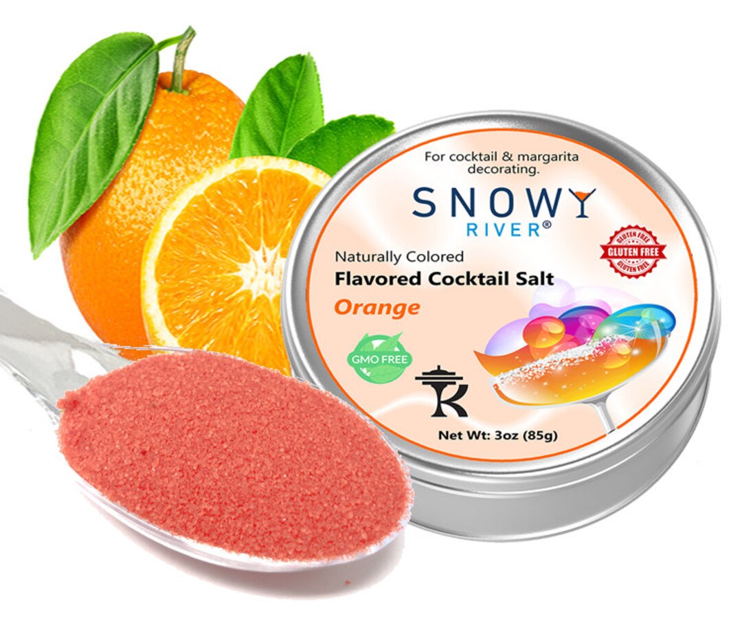 Snowy River Orange Flavored Cocktail Salt (1x3oz Tin), Margarita Salt ...