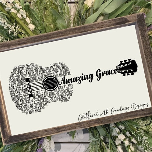 Amazing Grace Hymn SVG Laser Design UPDATED - Etsy