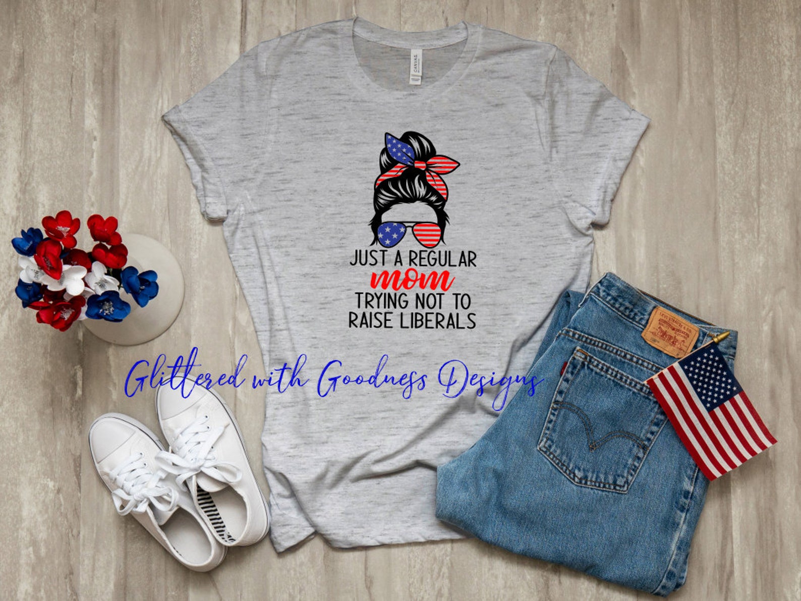 Just A Regular Mom Trying Not to Raise Liberals SVG | Etsy