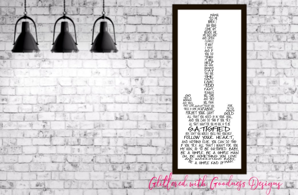 Simple Man Guitar SVG DIGITAL DOWNLOAD | Etsy