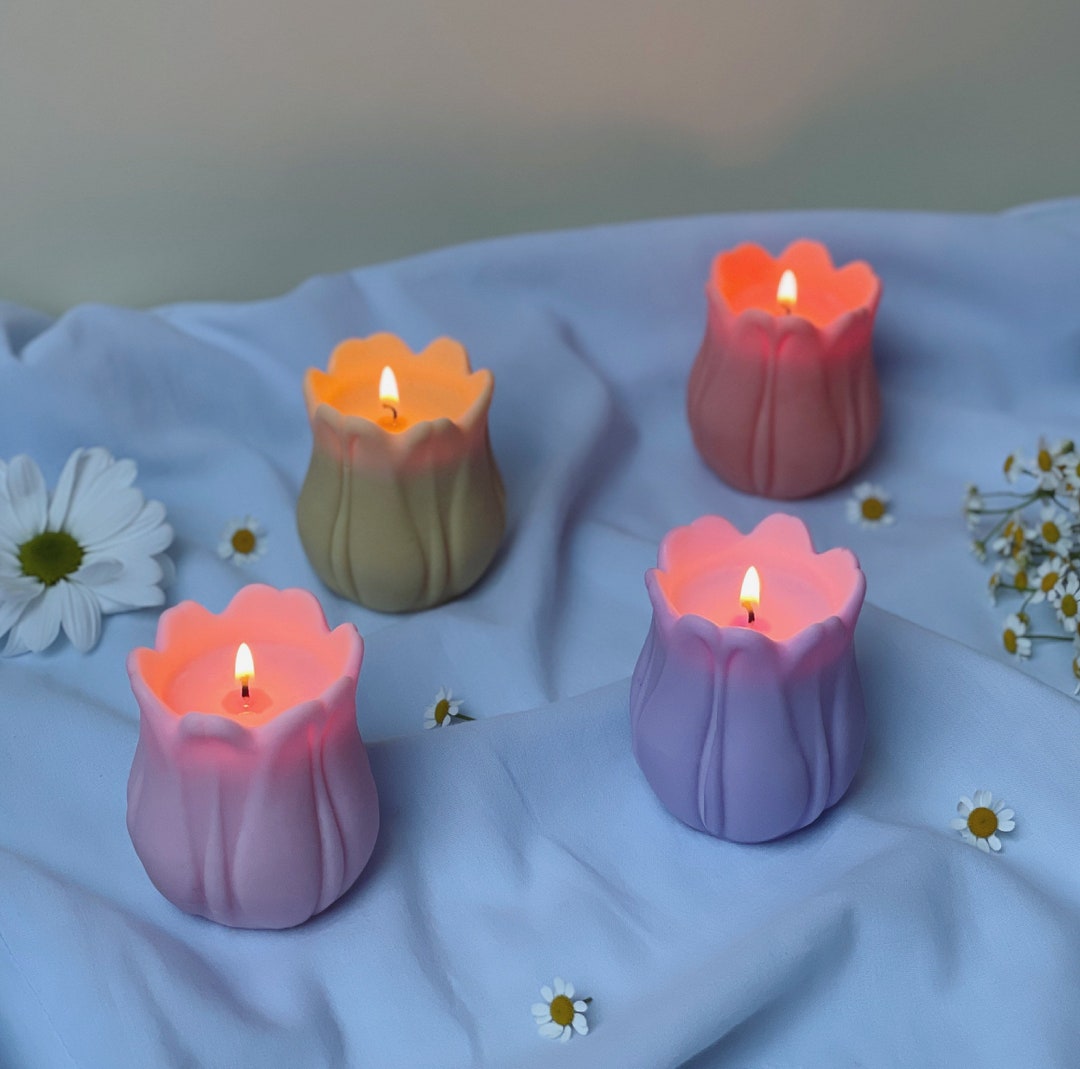 Gift for Her Tulip Shaped Candle Flower Candle Tulip Candle Flower ...