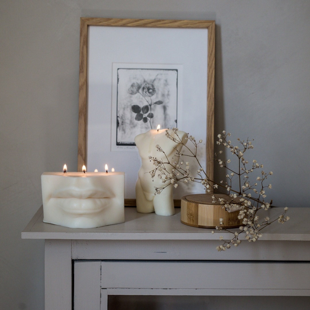 Lips Shaped Candle - Large David Lips Candle | Soy Wax Sculptural ...