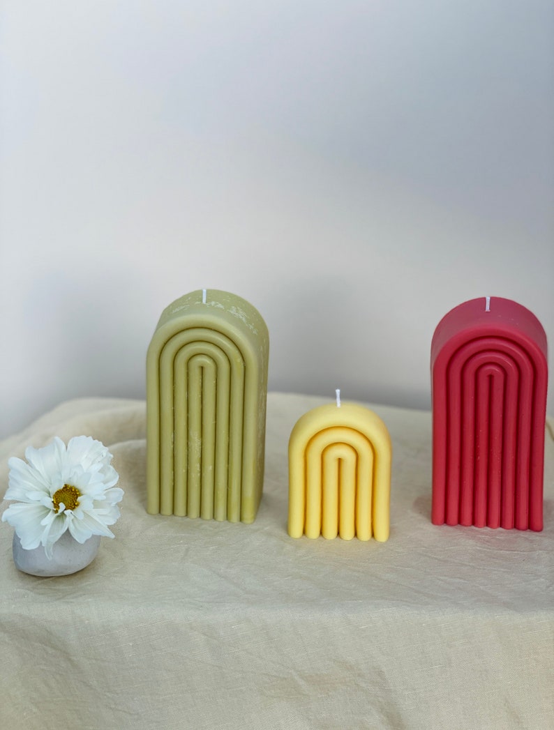 Arch Candle Pastel Colour Arch Candle Handmade Rainbow | Etsy