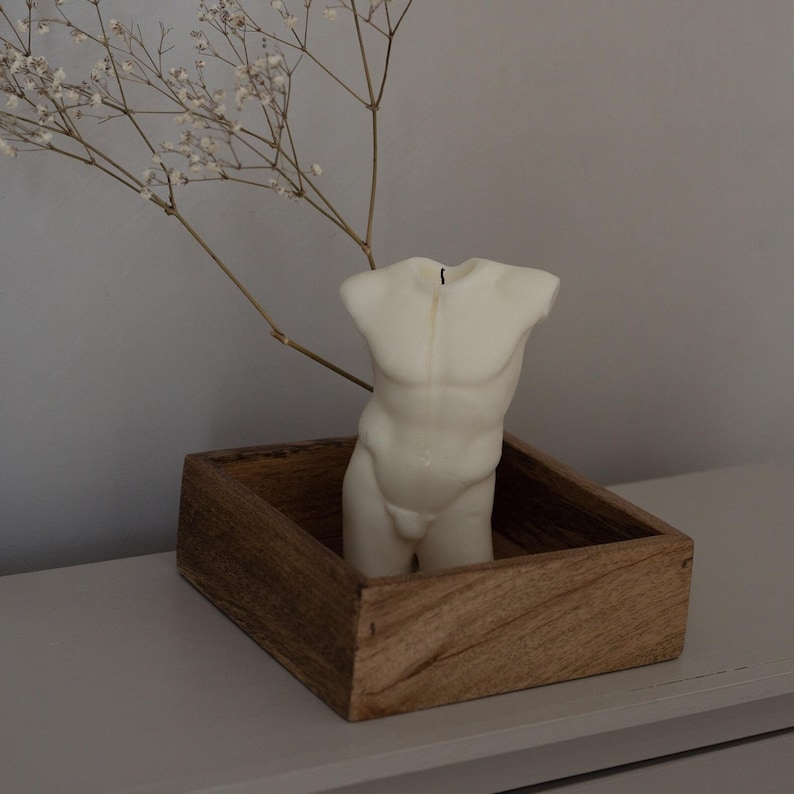 Candela grande David Body Candle bianca / Candela profumata Bois in ...