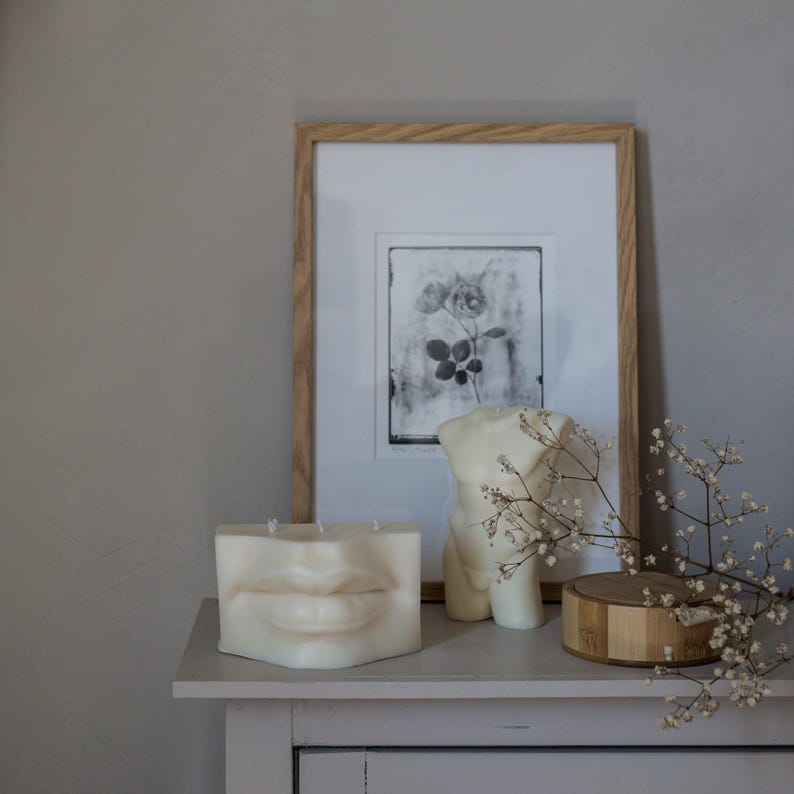 Candela grande David Body Candle bianca / Candela profumata Bois in ...