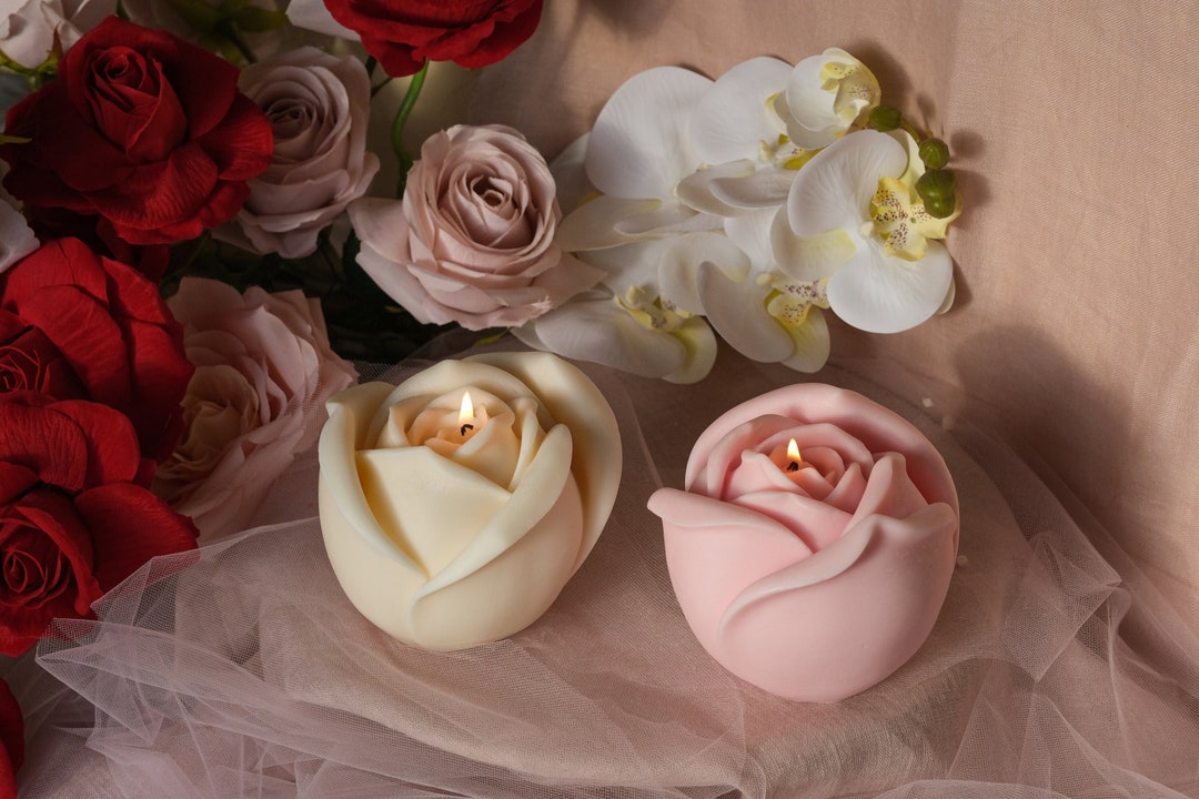 Large Rose Shaped Candle Valentine's Day Candle Home Decor Candle ...