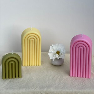 Arch Candle | Pastel Colour Arch Candle | Handmade Rainbow Candle ...