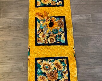 54 Sunflower Table Runner Reversible Yellow Runner - Etsy