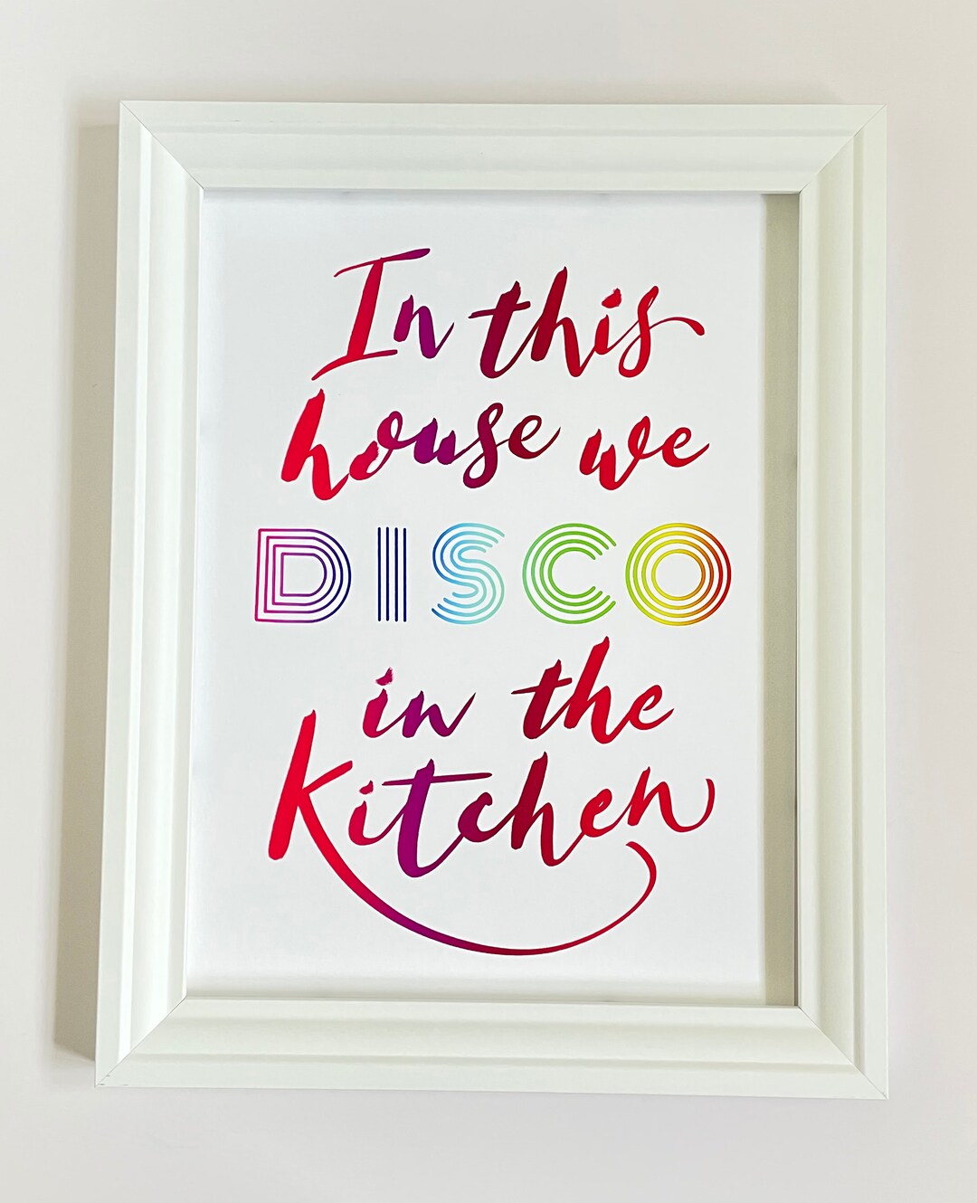 Kitchen Disco Print Wall Art, Disco in the Kitchen Sign Print for Her ...