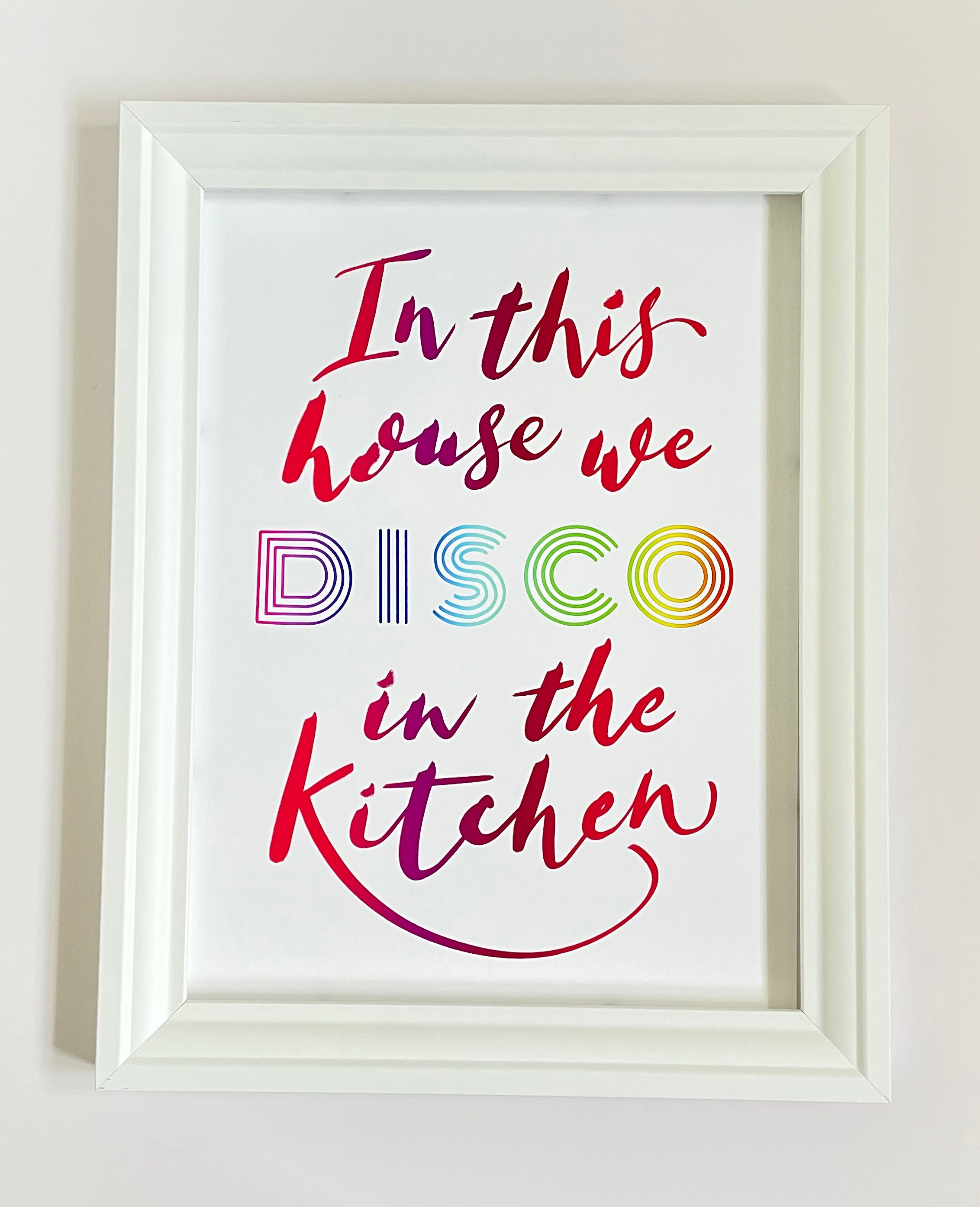 Kitchen Disco Print Wall Art Disco in the Kitchen Sign Print - Etsy UK